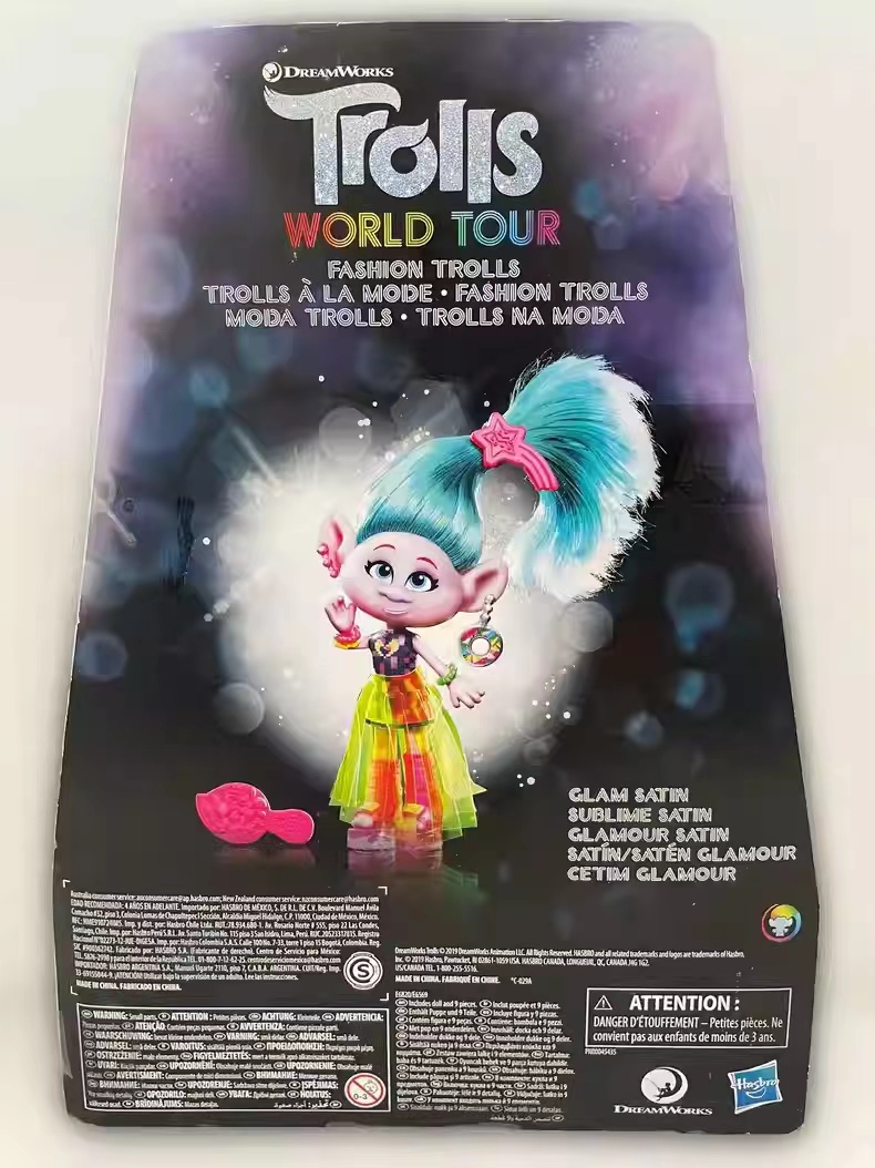 Trolls DreamWorks Glam Satin Fashion Doll with Dress, Shoes, and More ...