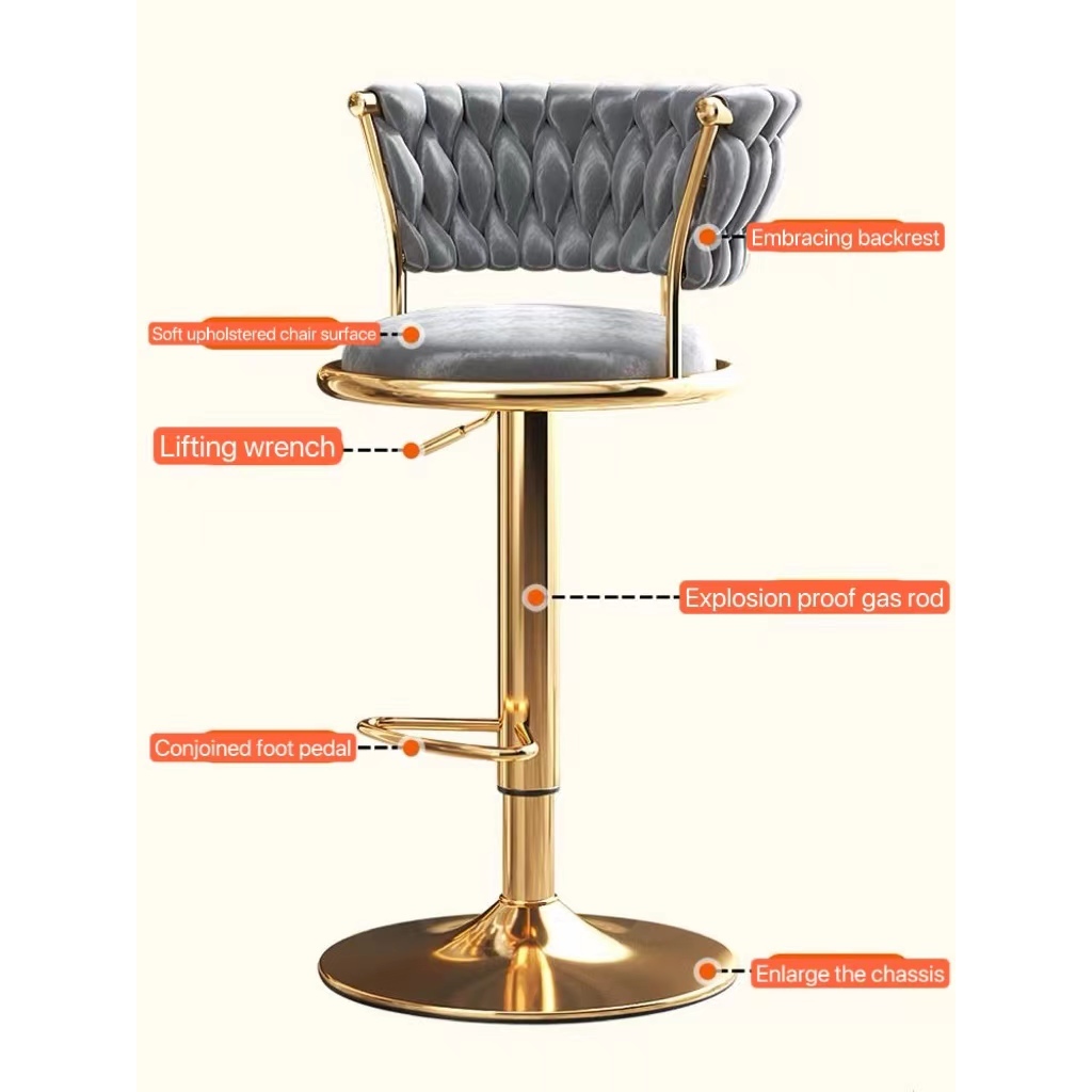 【Local Seller】Bar Chair high Stool Bar Nordic Fashion Light Luxury ...