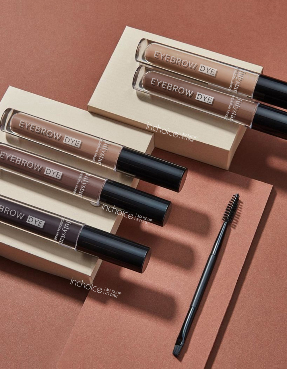 Waterproof Eyebrow Gel with Brush Matte Tinted Dye 24HR Long Lasting ...