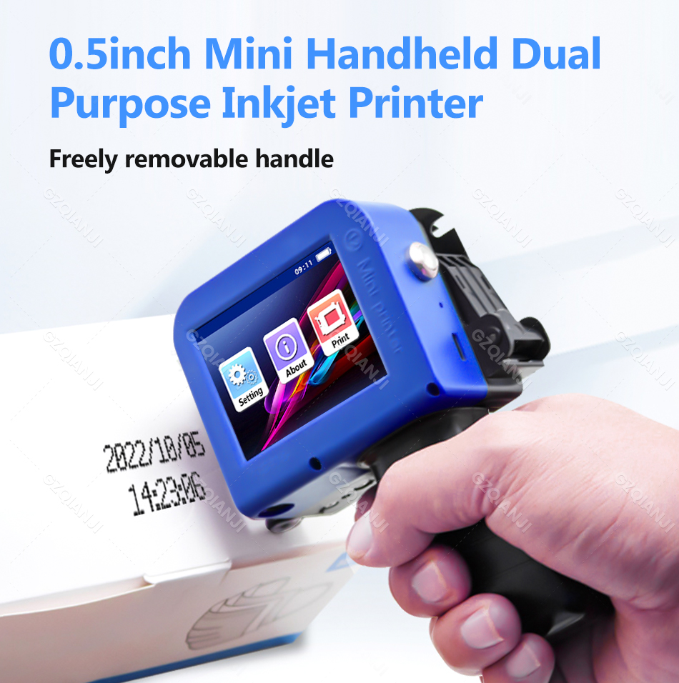 INKP04 Mini12.7mm Handheld Inkjet Printer QR Bar Batch Code Date Number ...