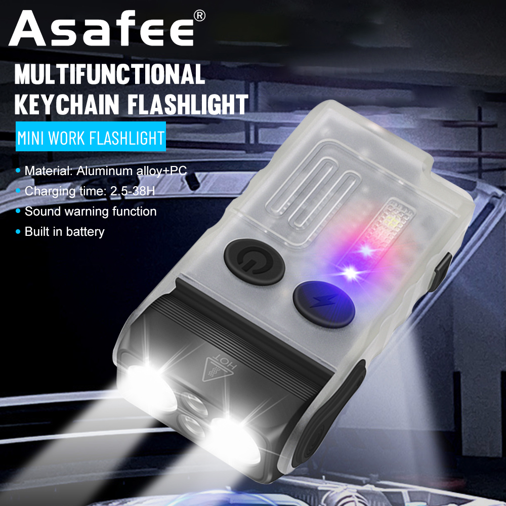 Asafee V20 Fluorescent White EDC LED Keychain Light High Power Mini ...