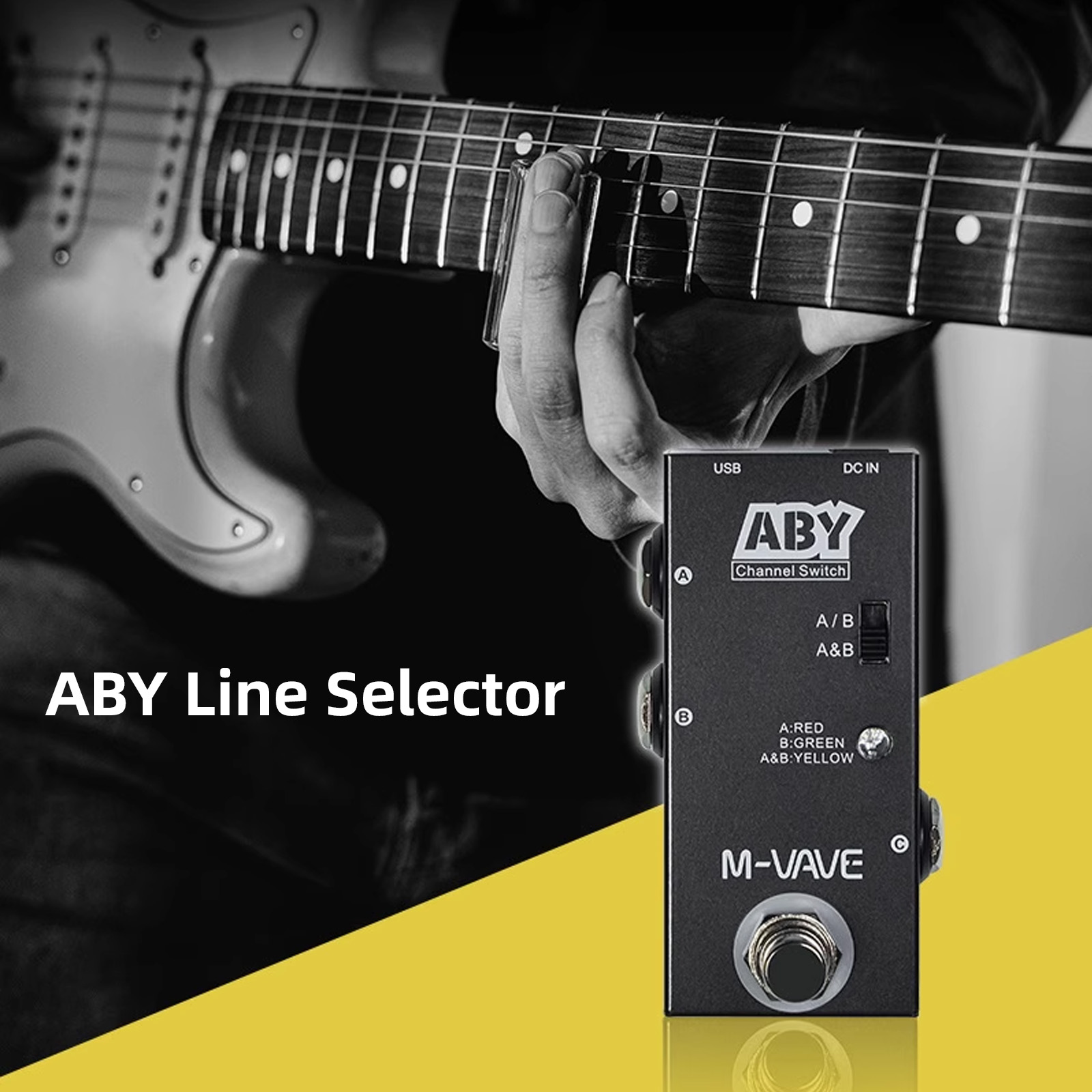 M-VAVE ABY Line Selector AB Switch Mini Guitar Effect Pedal True Bypass Guitar Bass Pedal AB Box ...