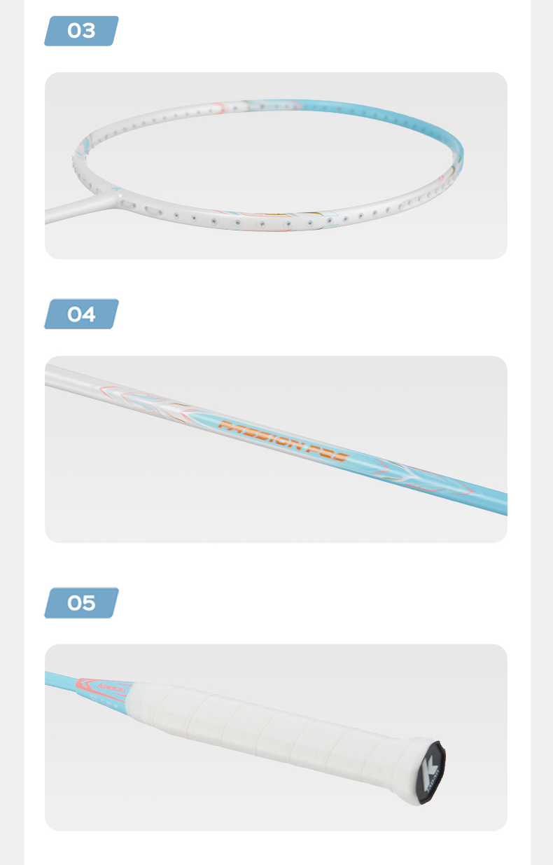 Kawasaki Badminton Racket Full Carbon PASSION P22/P25/P26 18-28LBS 4U ...