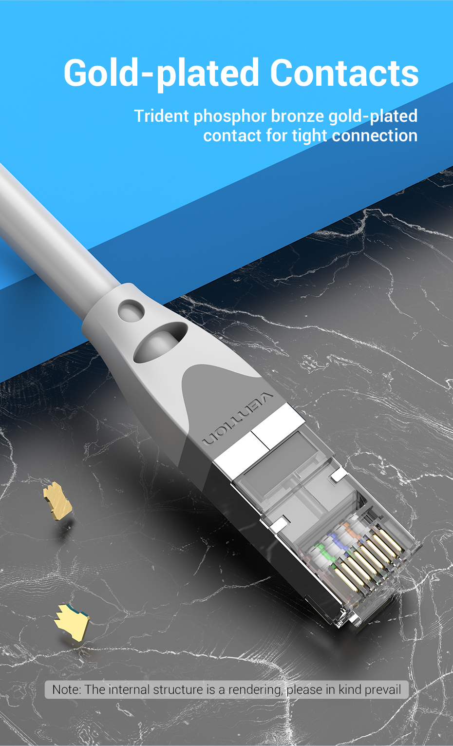 Vention Ethernet Cable CAT6A SFTP Patch RJ45 Lan High Speed 10Gbps ...