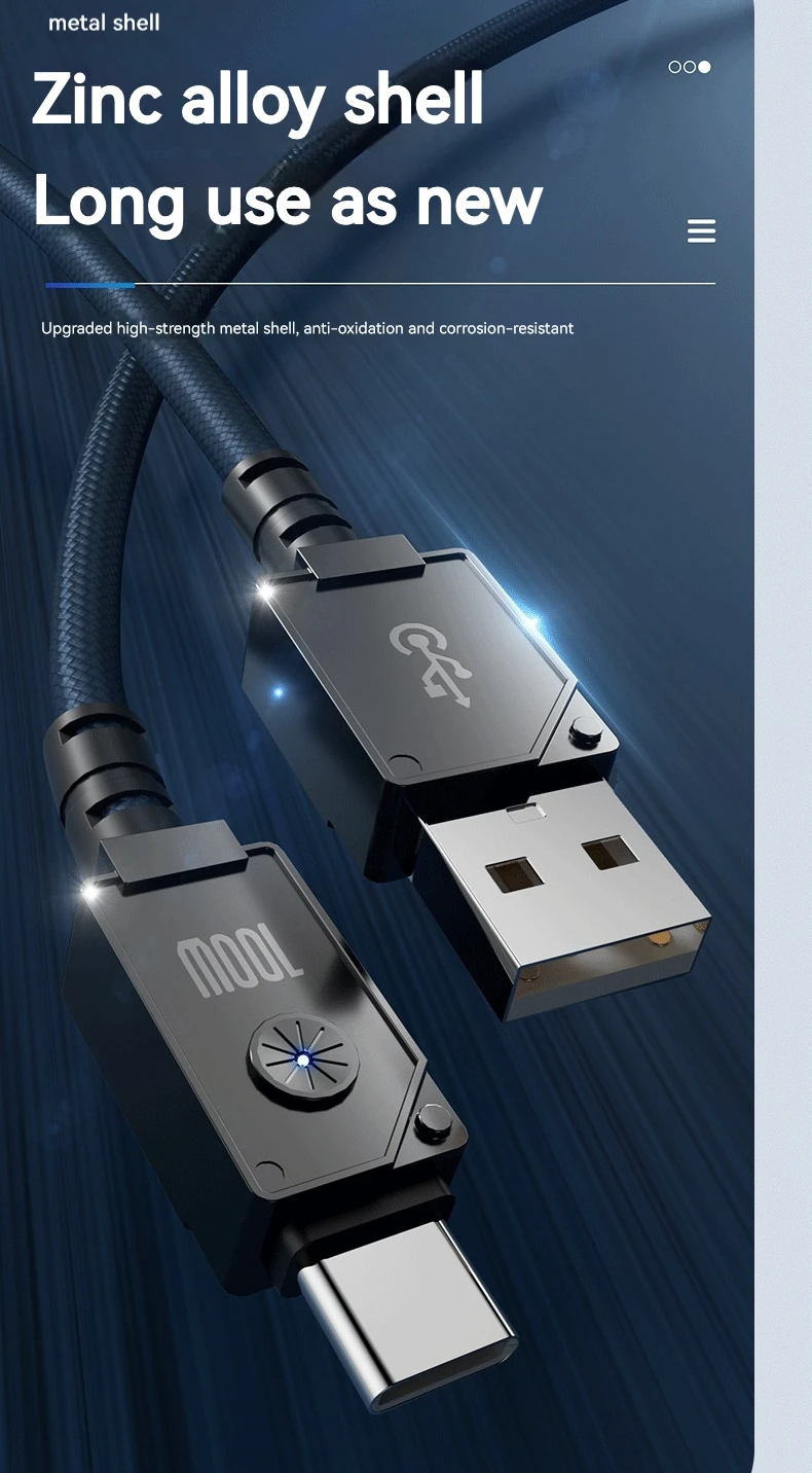 120W Super Fast Charging Cable For ios 15 Type C Micro With Indicator ...