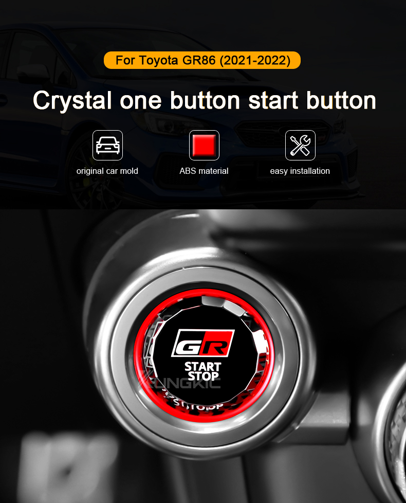 For Toyota GR86 2021 2022 Crystal Car Engine Start Button One Start ...
