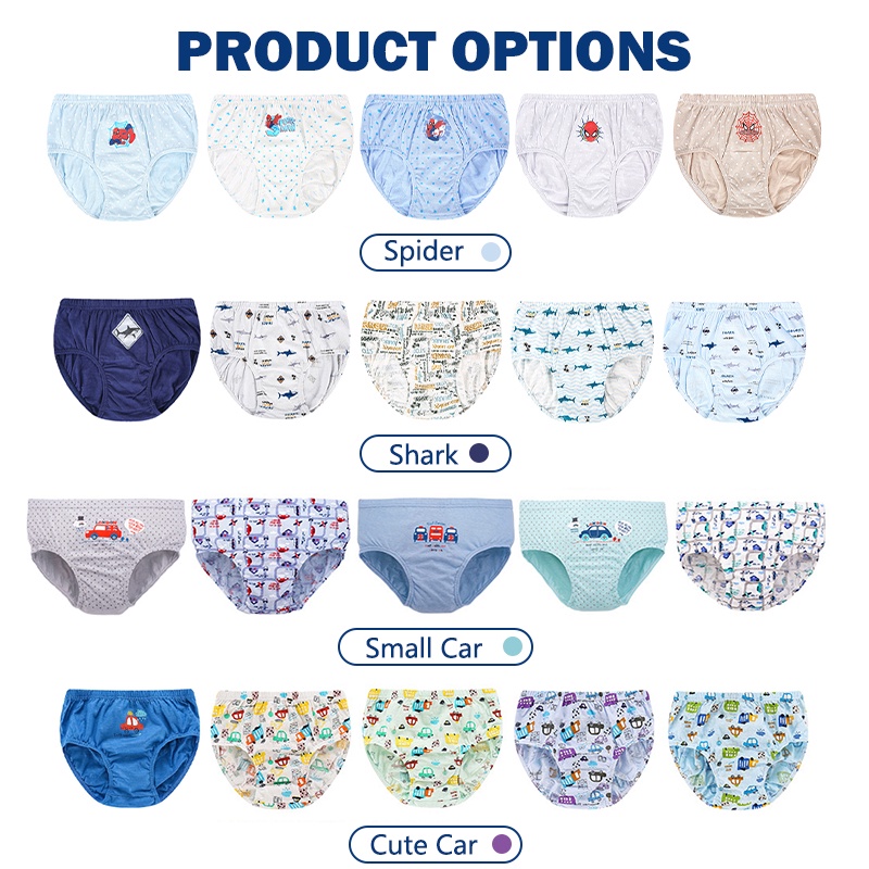 [24H Shipping] 5 Pcs Boy Kids Brief Car Pattern Pure Cotton Soft ...