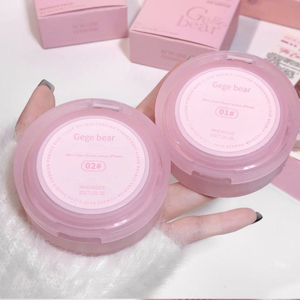 GEGE BEAR 2-IN-1 Cushion Foundation, Lightweight Pressed Setting Powder, Matte Flawless Finish ...