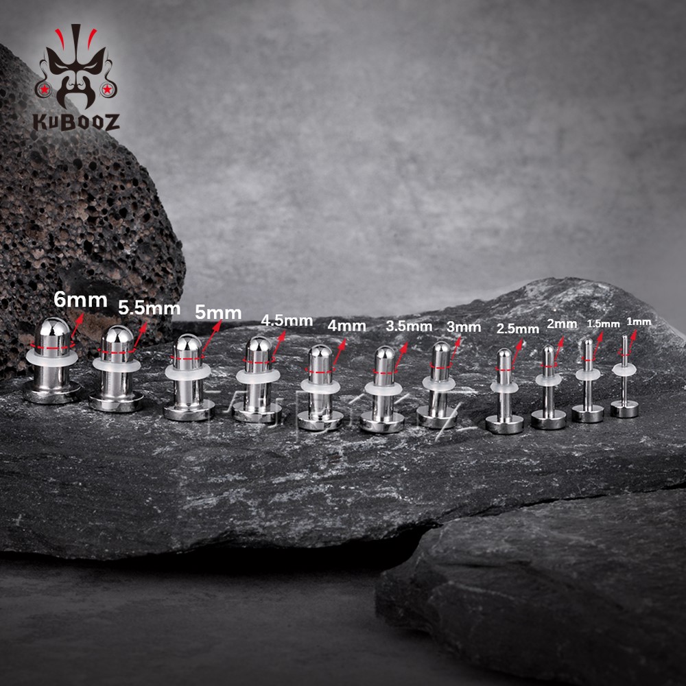 KUBOOZ Small Size Ear Expander Tunnels Plugs Surgical Steel Gauges ...