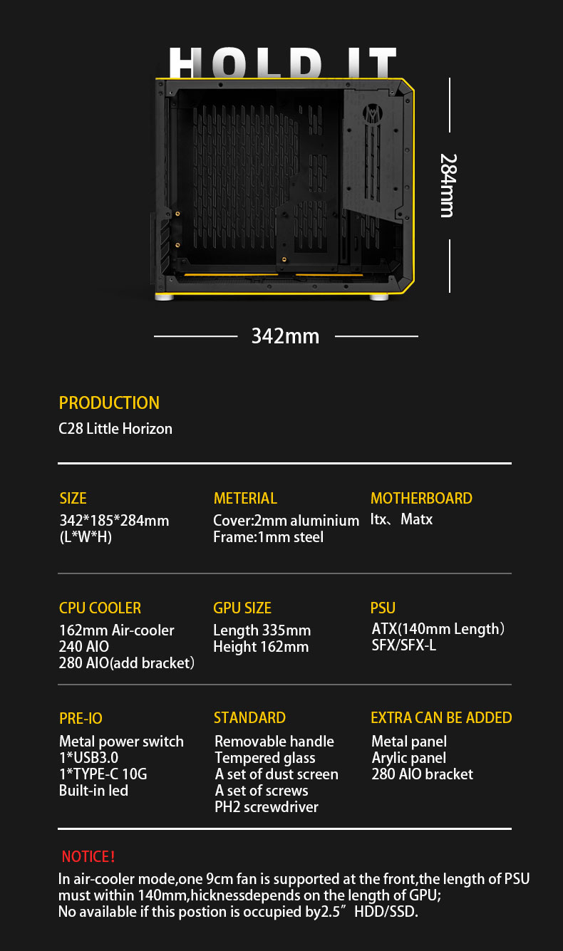 Mechanical Master C28 Little Horizon ITX/MATX Motherboard/Full Tower ...