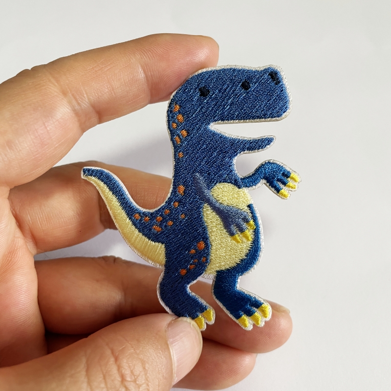 Cartoon Animal Dinosaur Patch Self-adhesive Embroidery Patches Clothing ...