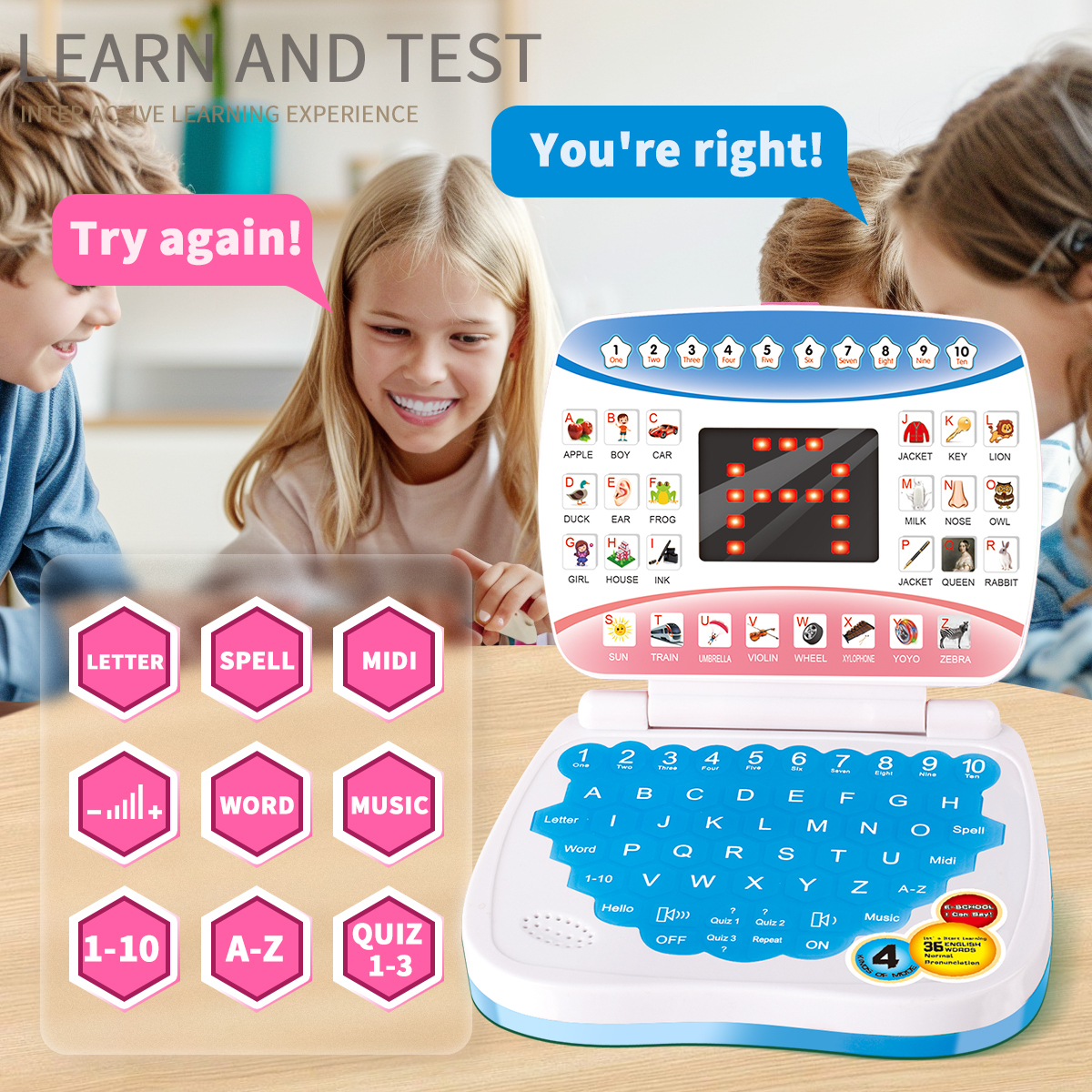 Educational Tablet Computer Toys for Kids,LED Screen Mini Learning ...