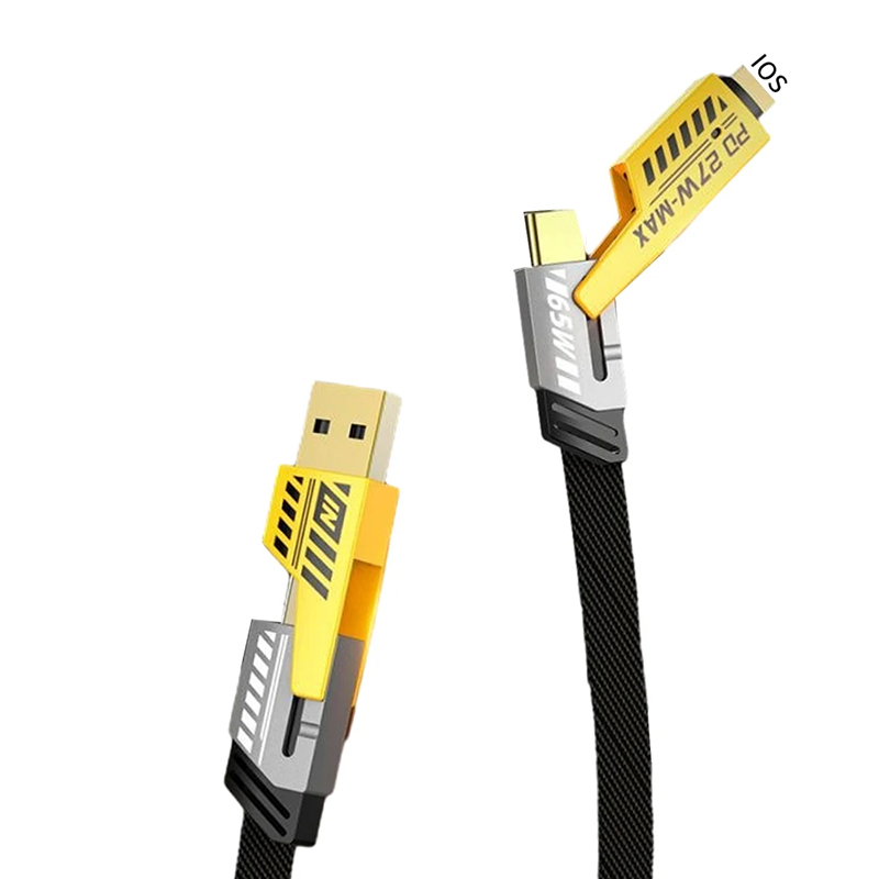 4 In 1 Mecha Fast Charging Cable USB Type C 65W Charger Data Cord For ...