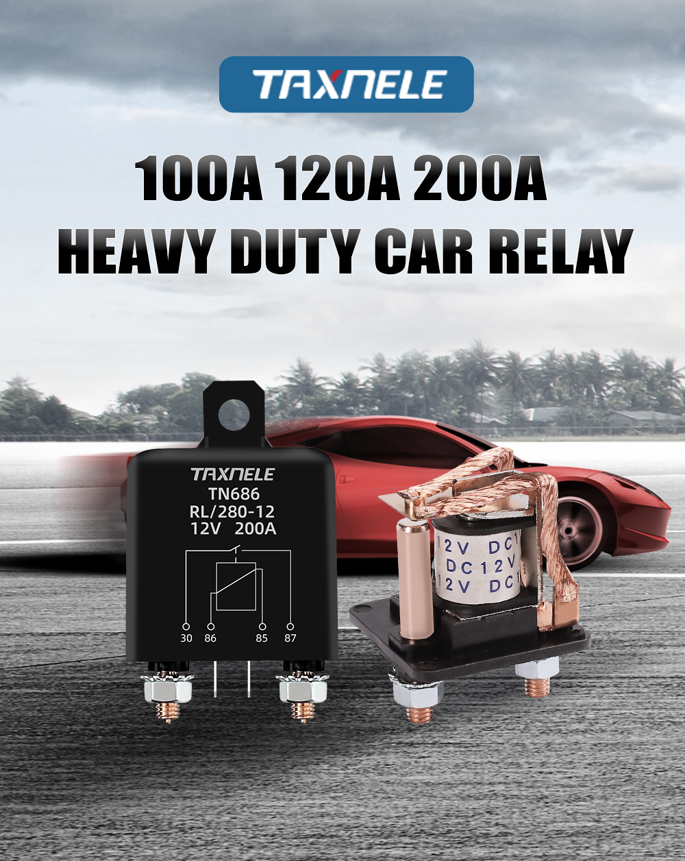 high power motor relay high current 200A 100A 12V 24v Continuous Type ...