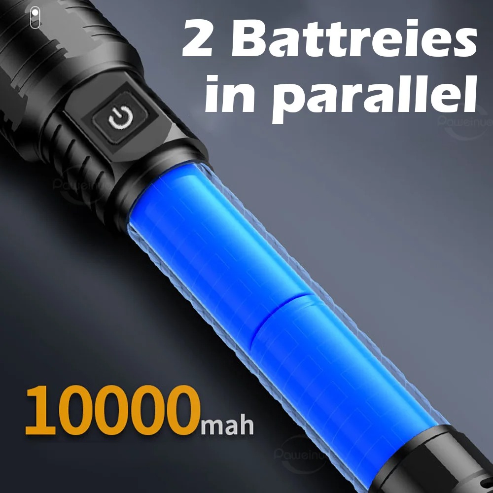 50000M High Power Torch light Ultra Bright Flashlight Powerful flash ...