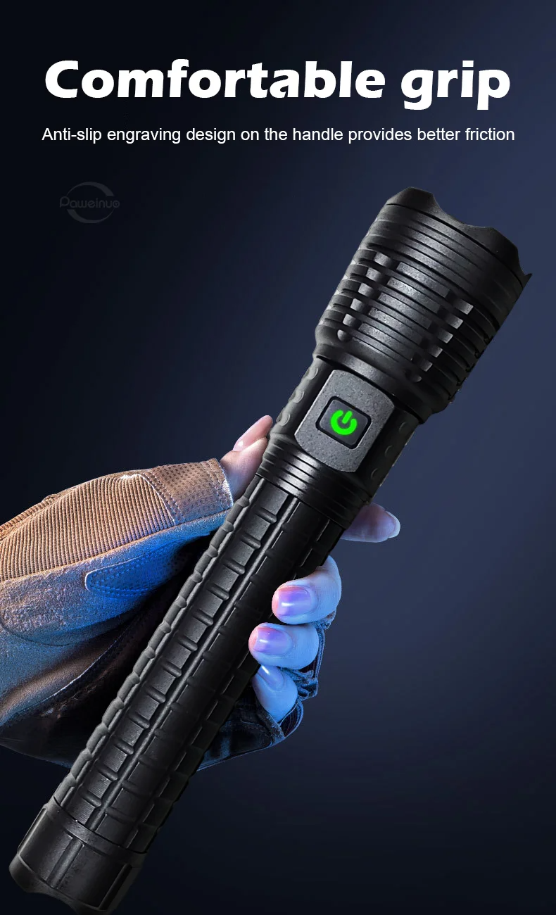 50000M High Power Torch light Ultra Bright Flashlight Powerful flash ...