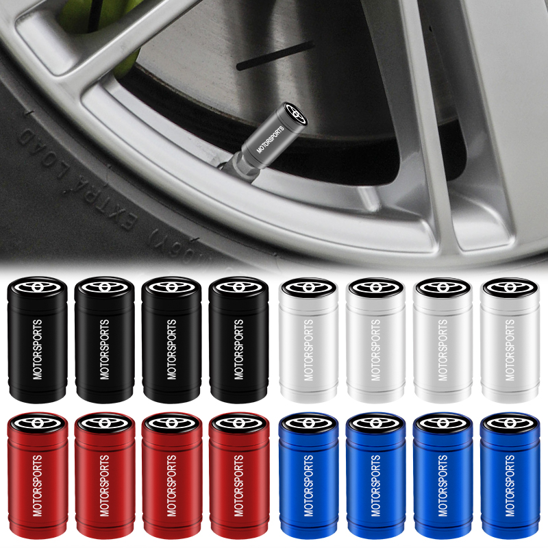 4pcs Car Logo Sport Styling Car Tyre Cap Car Wheel Anti-leak Valve Core ...