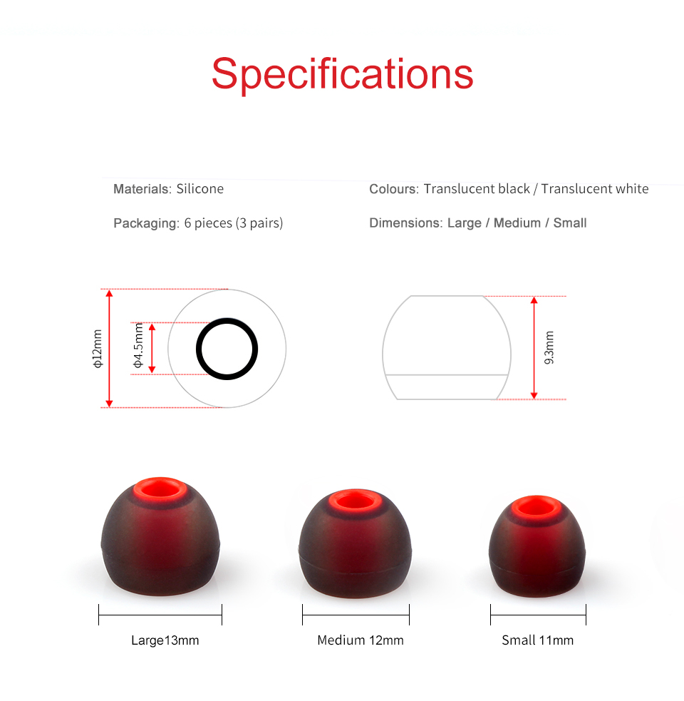 TRN 3 Pairs(6pcs) In Ear Tips Earbuds Earphone For TRN KZ QKZ SIMGOT ...