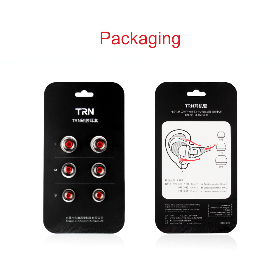 TRN 3 Pairs(6pcs) In Ear Tips Earbuds Earphone For TRN KZ QKZ SIMGOT ...
