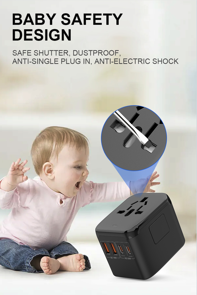 EYD SN41 Universal Travel Adapter Dual Type C | Dual USB A ...