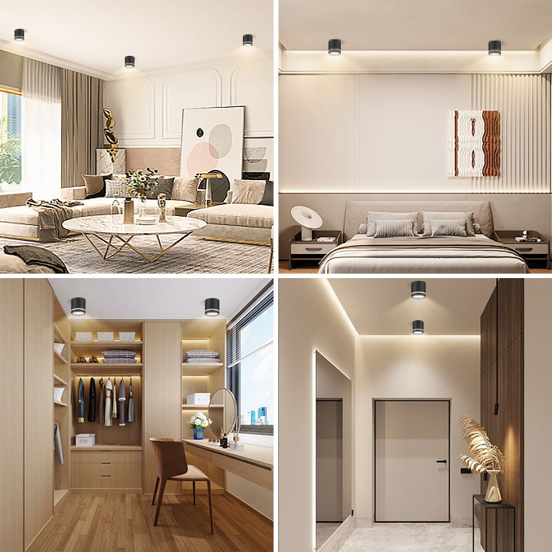 Tri-color LED Downlight Ceiling Light Surface Mount Pinlight Spotlight ...