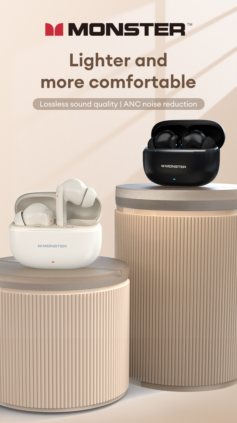 Monster XKT27 Bluetooth 5.4 Earphones HD Call Noise Reduction Large ...