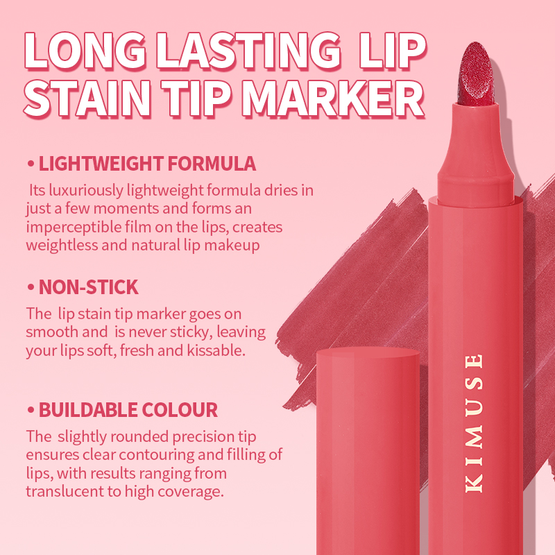 KIMUSE Long Lasting Lip Stain Tip Marker Lipliner Pencil Matte Liquid ...