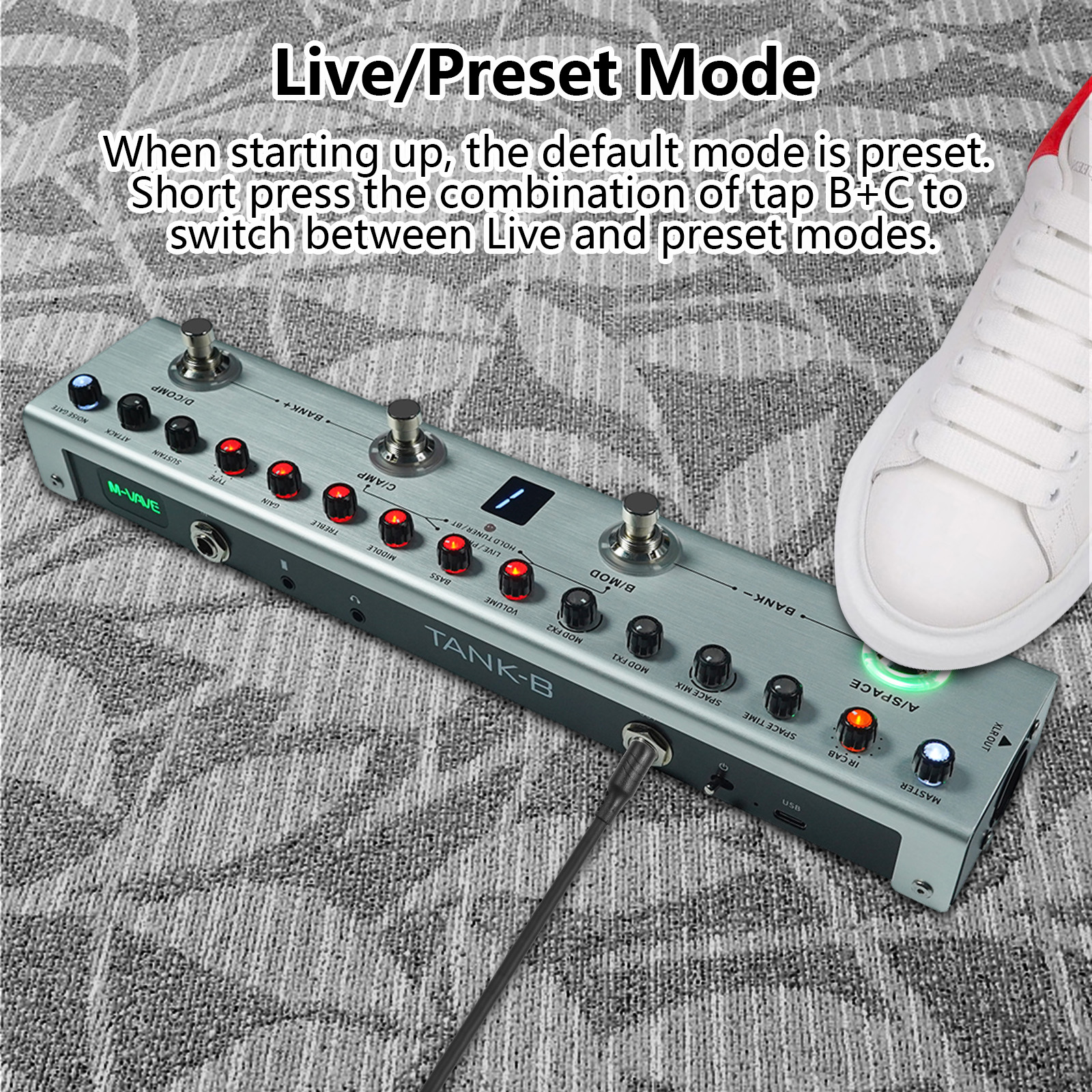 【COD】M-VAVE Tank-G Tank-B V2 Guitar Multi-Effects Pedal 36 Presets,9 ...