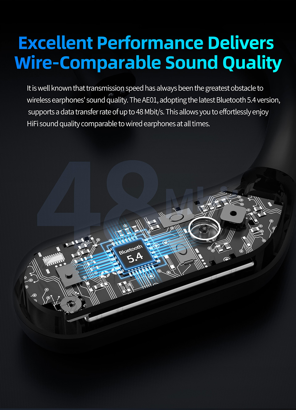 KZ AE01 Earbuds Wireless Ear Hook Bluetooth Compatible 5.4 Earphones ...