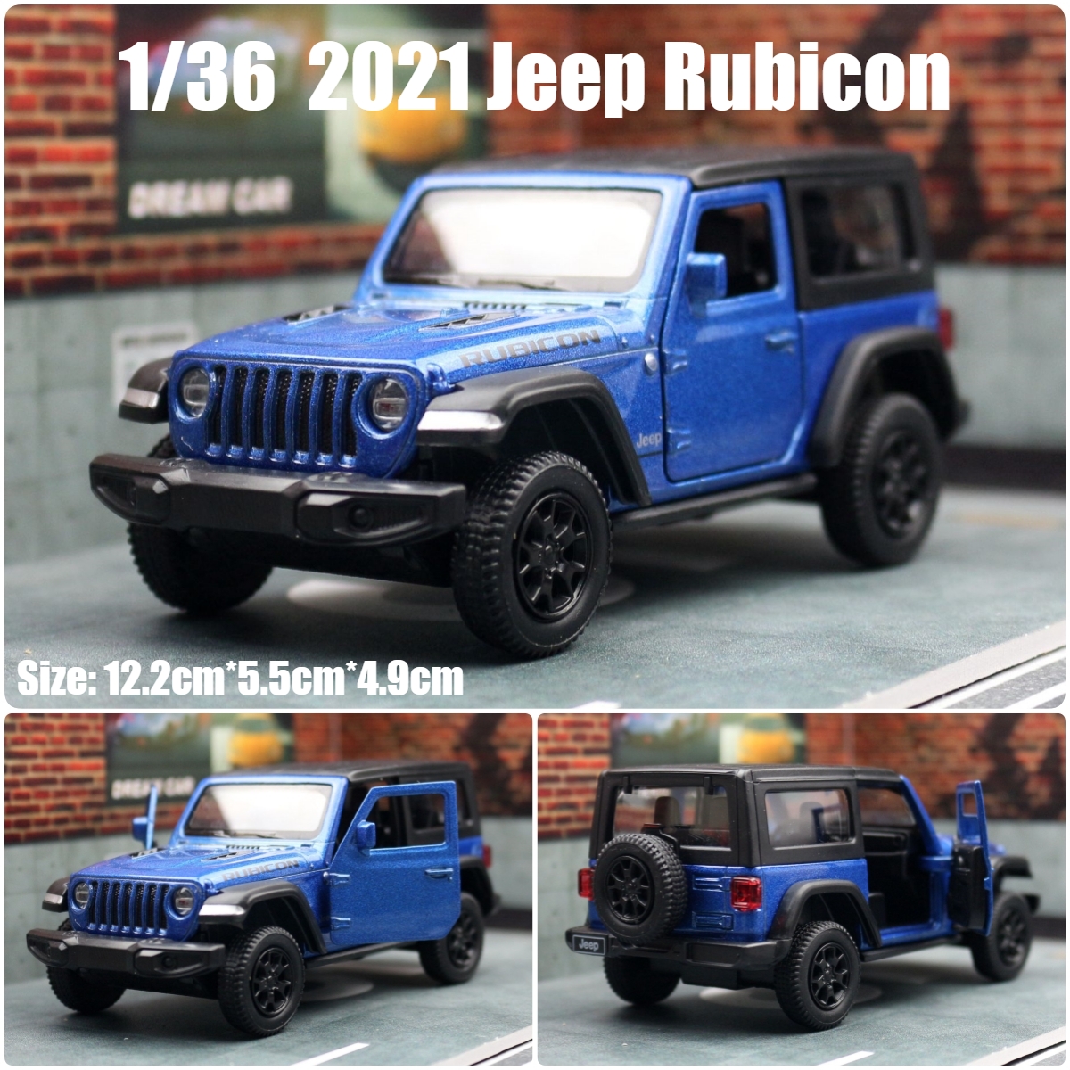 RMZ CITY 1:36 Jeep Wrangler Rubicon Off-Road Simulation Die Cast Car ...