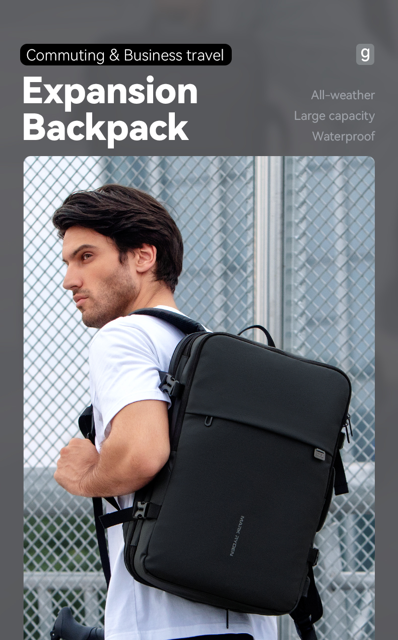 Mark Ryden Expandable Large Capacity Backpack For Men Bagpack Fit 17.3 ...