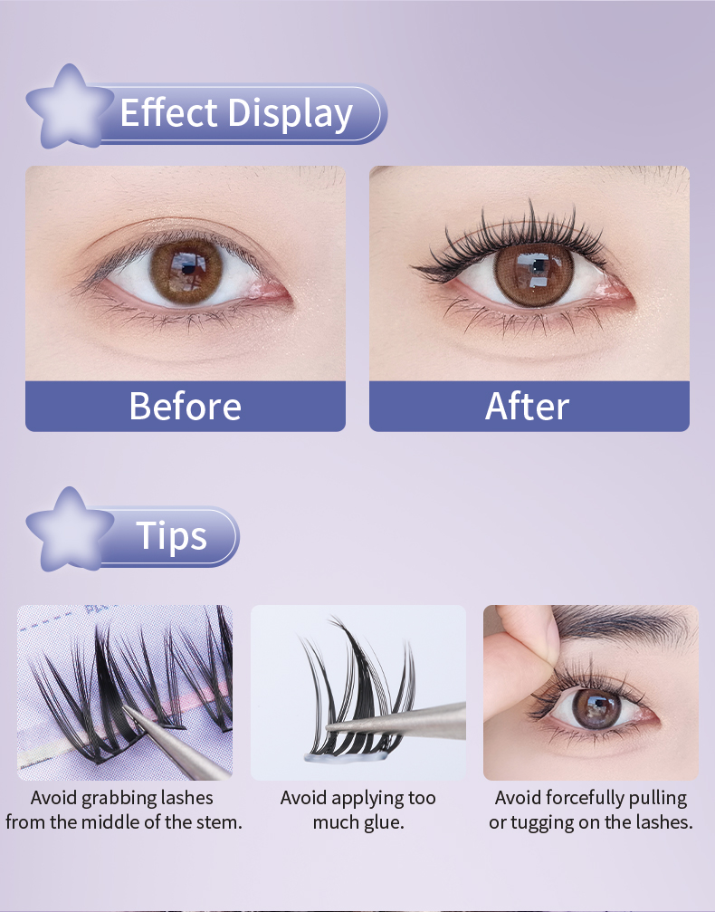 24-hour shipping 】MLEN DIARY STARS Starlight false eyelash extension ...