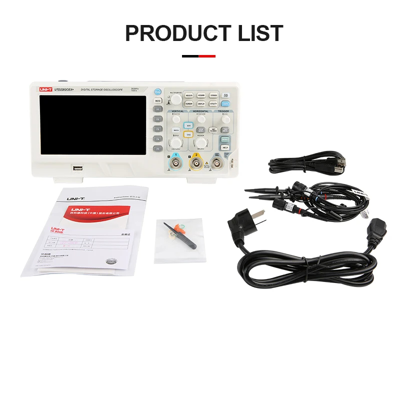 UNI-T Digital Oscilloscope USB UTD2202CEX+ Dual Channel 200Mhz 1G ...
