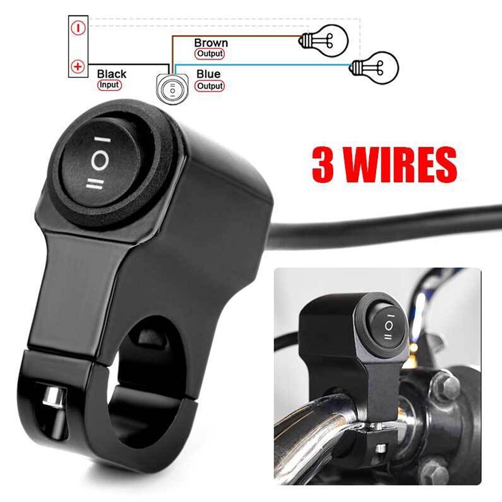 Motorcycle Mini Driving Light Switch 3 Way Switch ON OFF ON Switch With ...