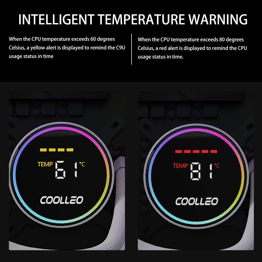 Coolleo ICE FAIRY Digital 360 ARGB CPU Aio Cooler Intelligent ...