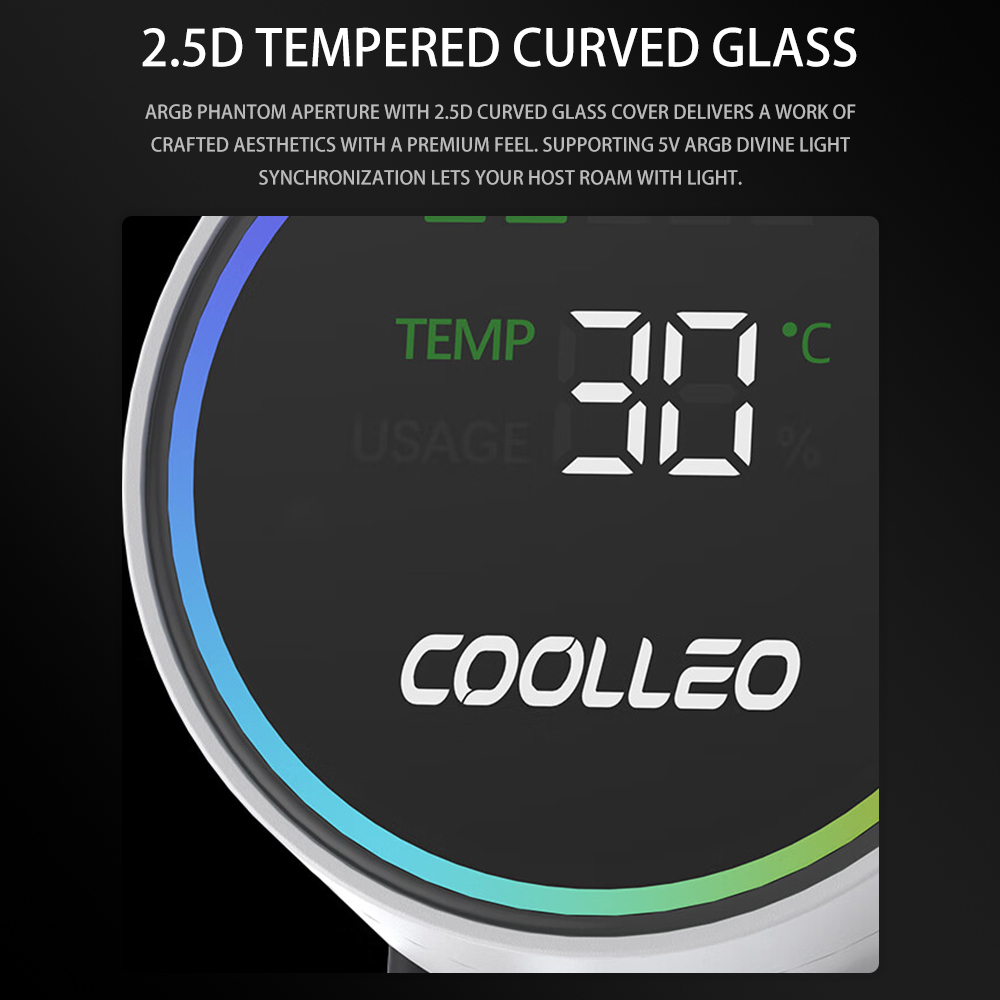 Coolleo ICE FAIRY Digital 360 ARGB CPU Aio Cooler Intelligent ...