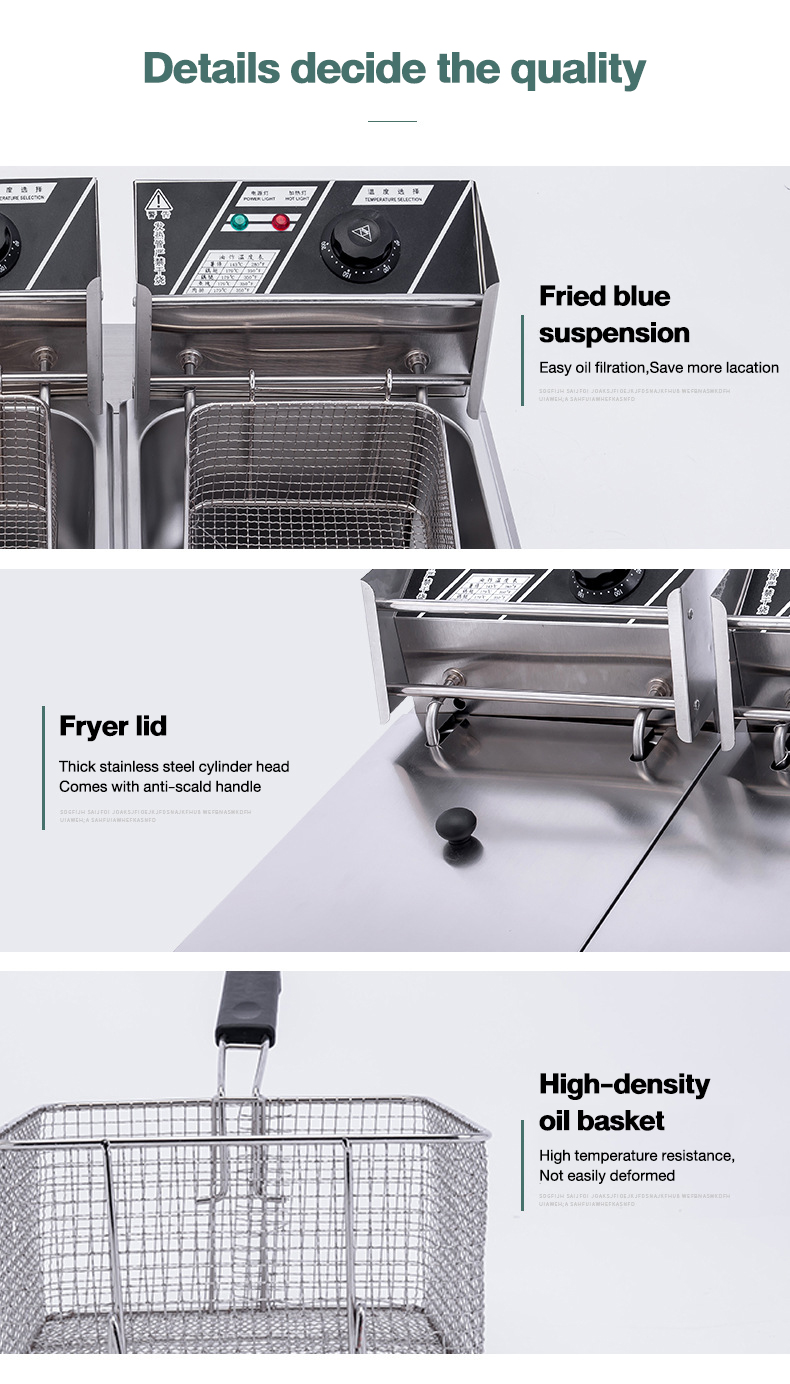 JF Electric deep fryers, 2 fryers,10+10 liter commercial deep fryers ...