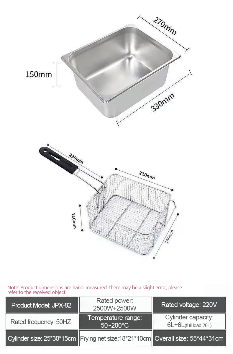 JF Electric deep fryers, 2 fryers,10+10 liter commercial deep fryers ...