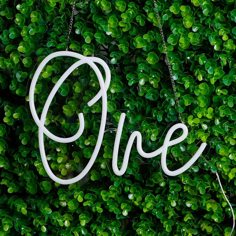 One Neon Sign Light One Year Old Birthday Table Number Neon Sign Desk ...