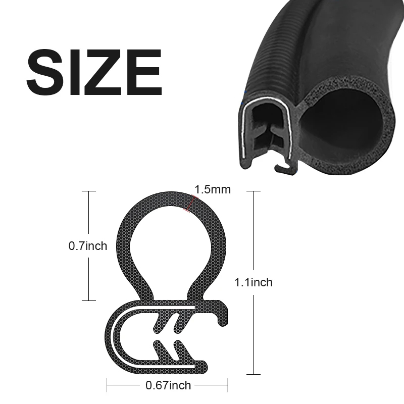 SEAMETAL Car Door Seal Strip Auto EPDM Trim Rubber Sealing U Shape PVC ...