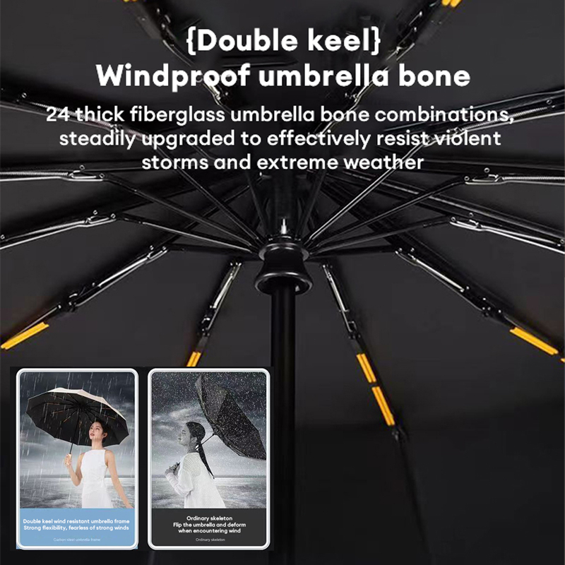 【COD/24H Shipping】24 Ribs Big Umbrella Automatic Windproof Anti-UV ...