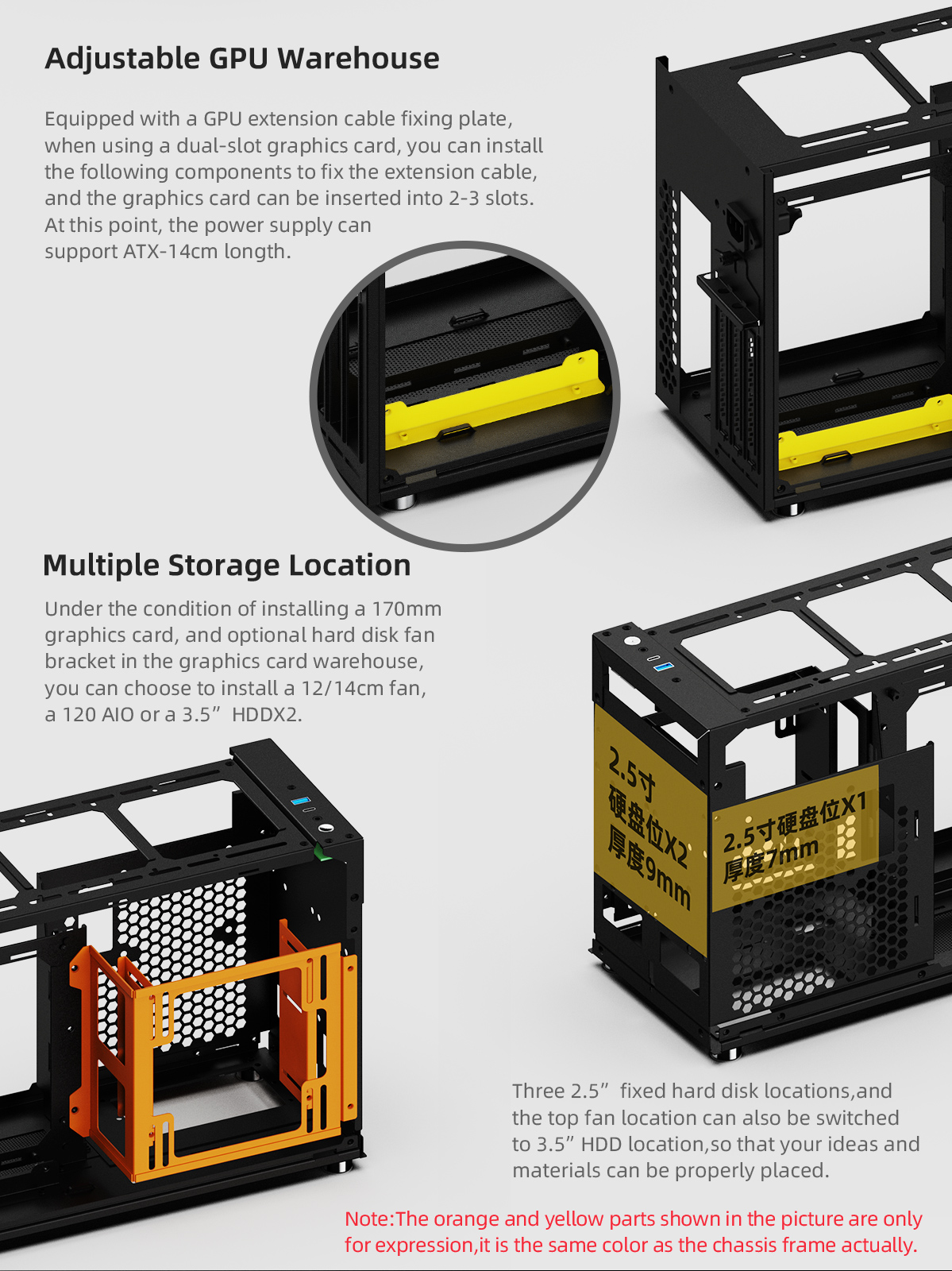 iF13 13.5L Portable 240AIO ATX PSU A4 Structure Mini ITX Chassis PC ...