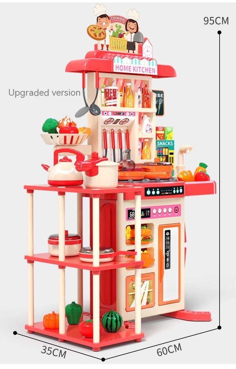 89pcs Kitchen Toys for Boys Kids Girls 95cm Big Size Real Steam Working ...