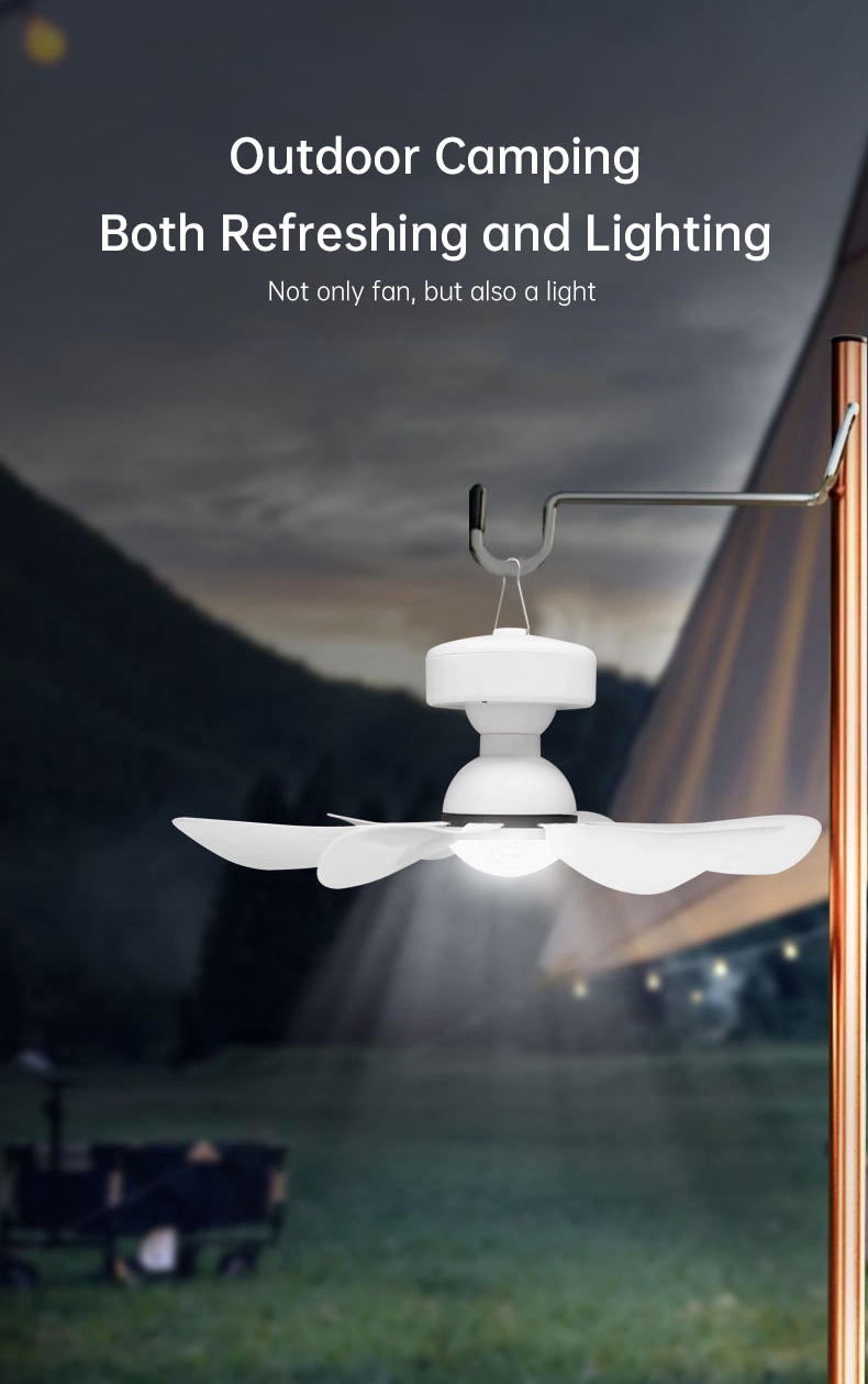 Thunlit Solar Outdoor Ceiling Fan with Light 10000mAh Remote Control ...