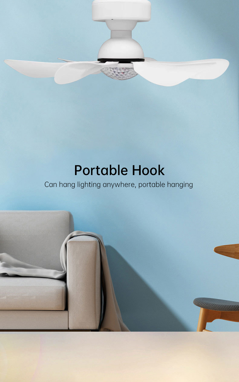 Thunlit Solar Outdoor Ceiling Fan with Light 10000mAh Remote Control ...