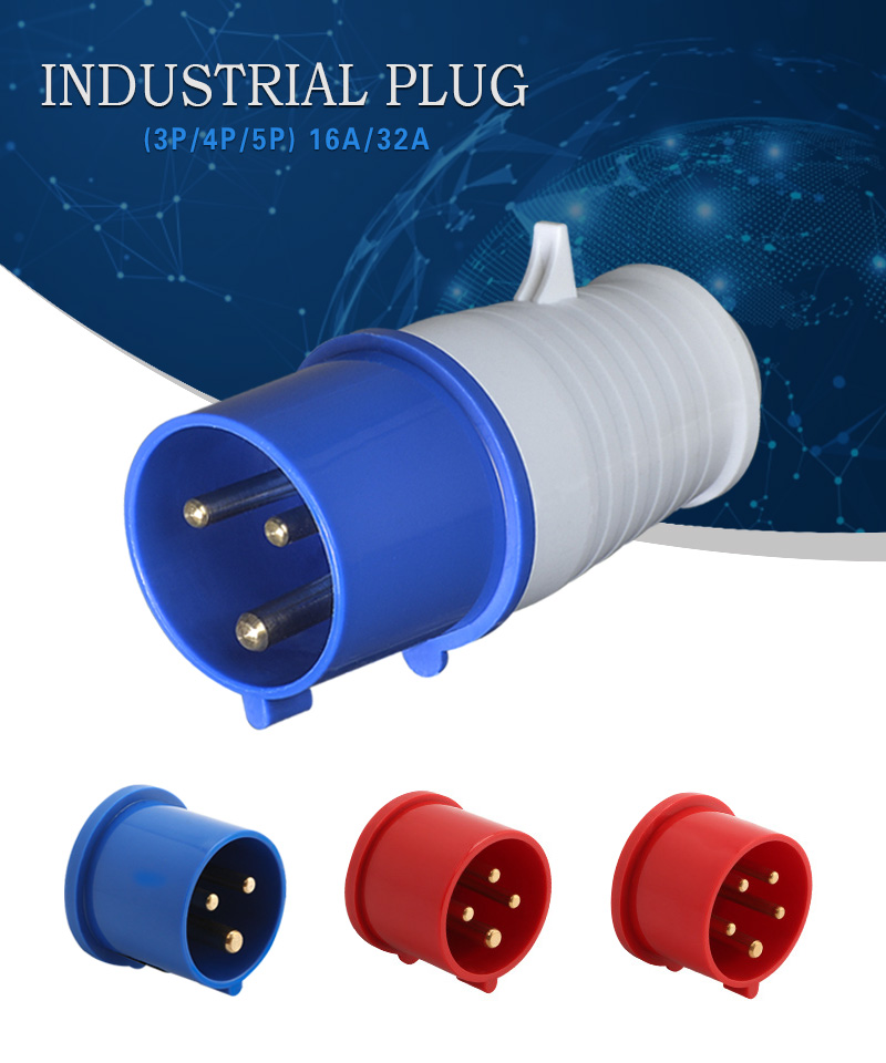 16A 3pin 4pin 5pin Industrial Plug Inudstrial Connector Coupler Panel ...