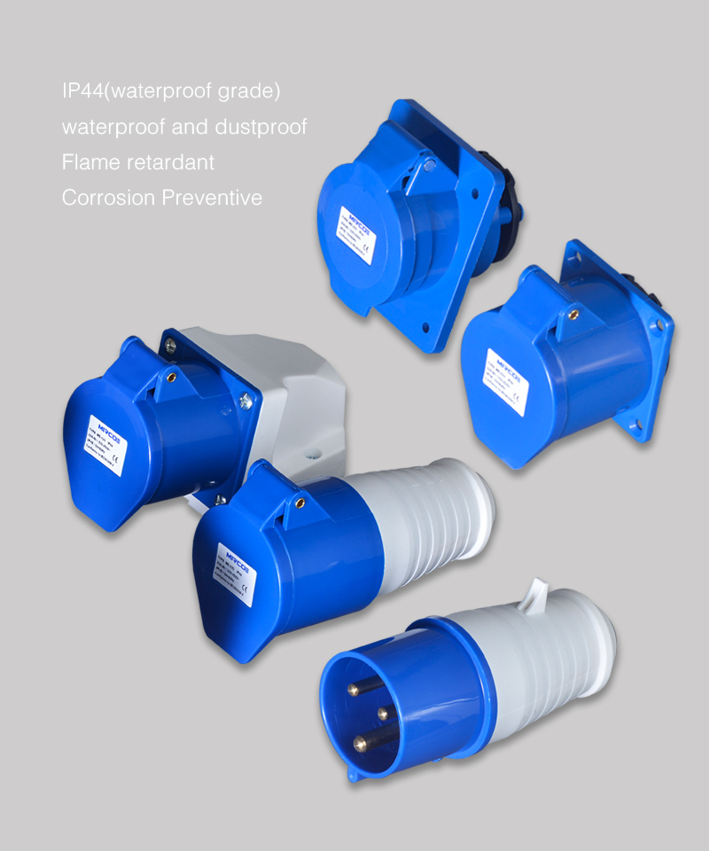 16A 3pin 4pin 5pin Industrial Plug Inudstrial Connector Coupler Panel ...