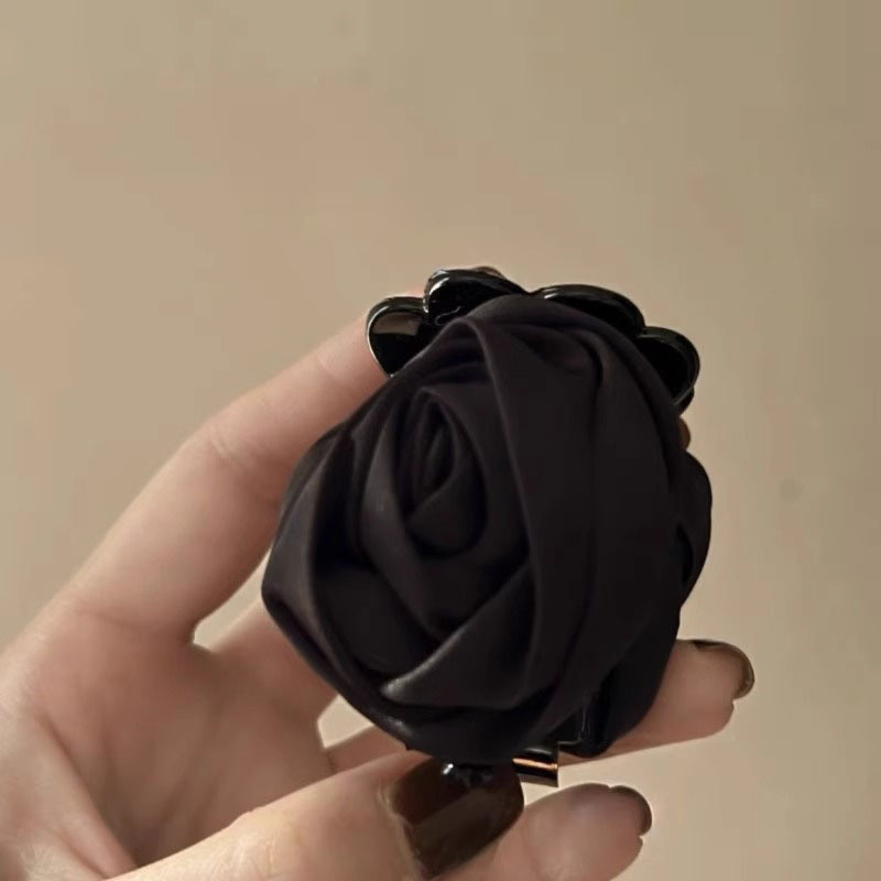 [Magpie]Melbourne Rose Atmosphere French Vintage Satin Flower Claw Clip ...