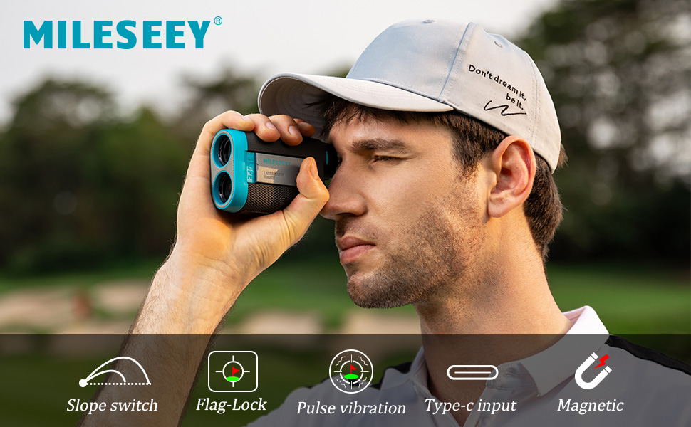 Mileseey PF260 600m rechargeable Golf rangefinder magnetic telescope Slope Adjusted flagpole ...