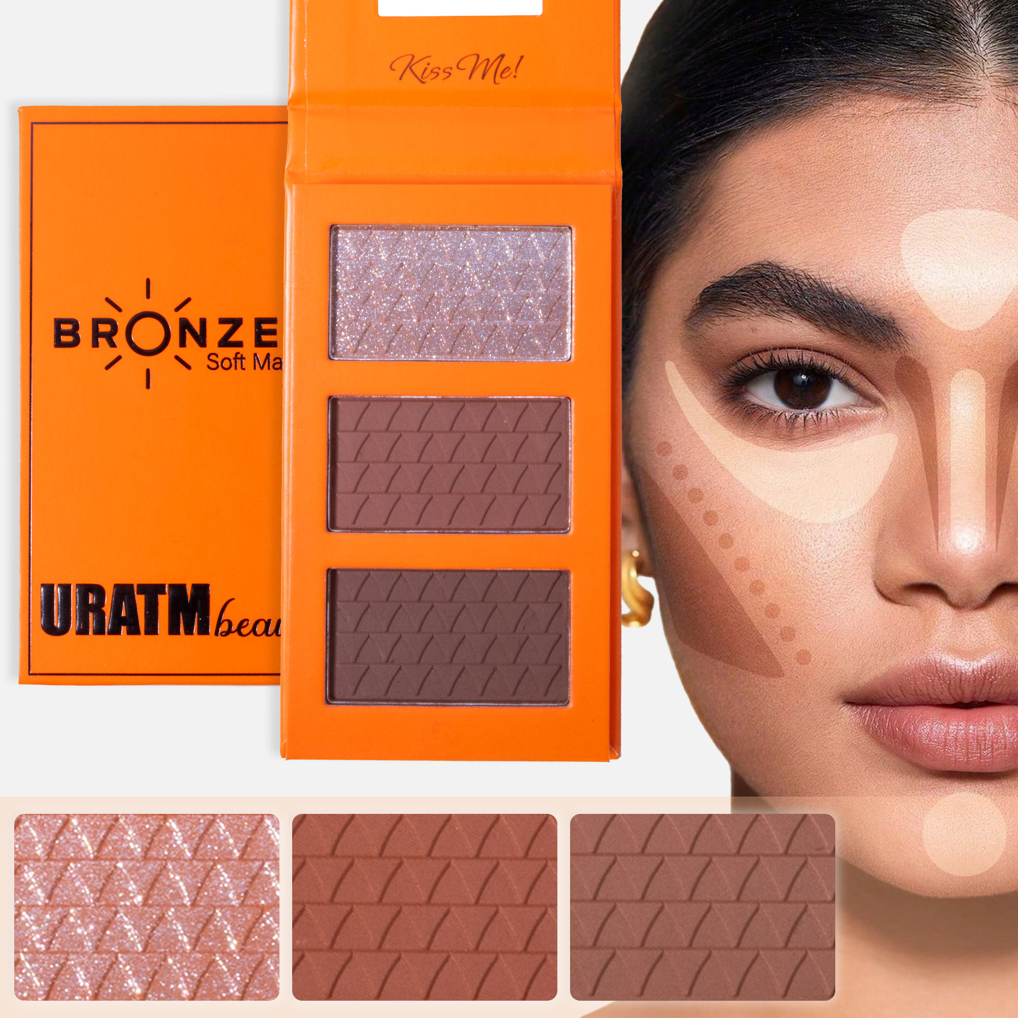 3-Color Highlights and Contouring Palette With Built-in Mirror ...
